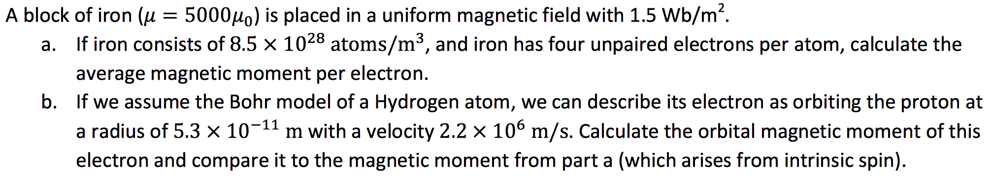 Solved A block of iron (mu = 5000 mu_0) is placed in a | Chegg.com