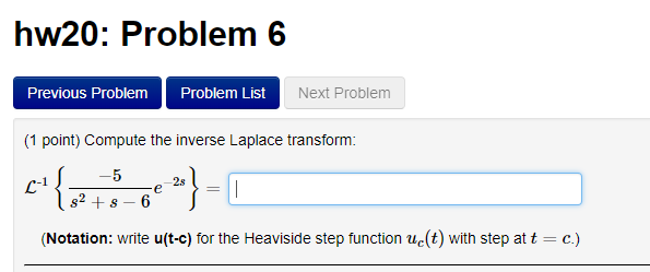 Solved hw20: Problem 6 Previous Problem Problem List Next | Chegg.com
