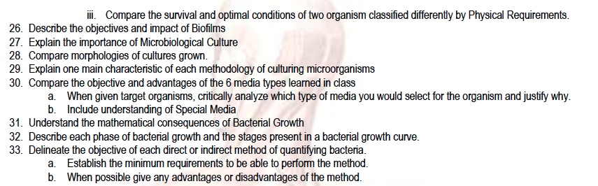 Solved 23. Delineate the living requirements for organisms. | Chegg.com