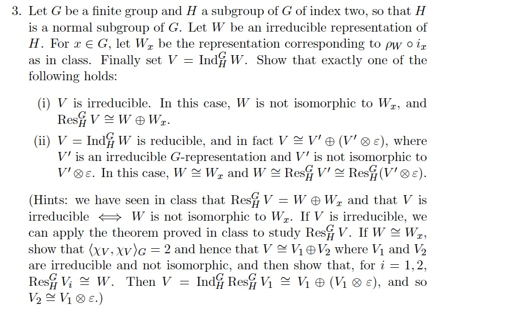 3. Let G be a finite group and H a subgroup of G of | Chegg.com 3. Let G be a finite group and H a subgroup of G of | Chegg.com