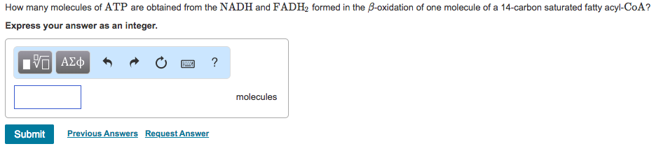 Solved How many molecules of ATP are obtained from the NADH | Chegg.com