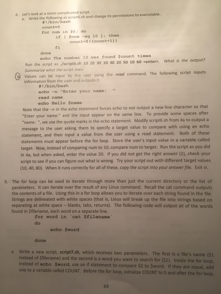 Solved Let's look at a more complicated script. a. Write | Chegg.com