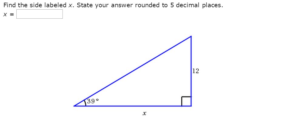 Solved Find the side labeled x. find the side labeled x. | Chegg.com