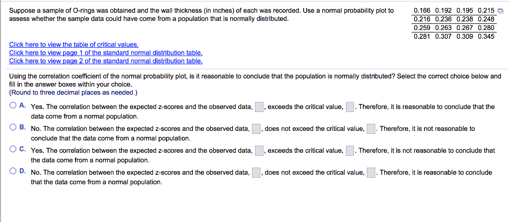 Solved Suppose a sample of O-rings was obtained and the | Chegg.com