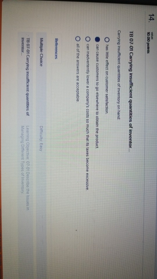 Solved 14.00 10.00 polnts TB 07-01 Carrying insufficient | Chegg.com Solved 14.00 10.00 polnts TB 07-01 Carrying insufficient | Chegg.com