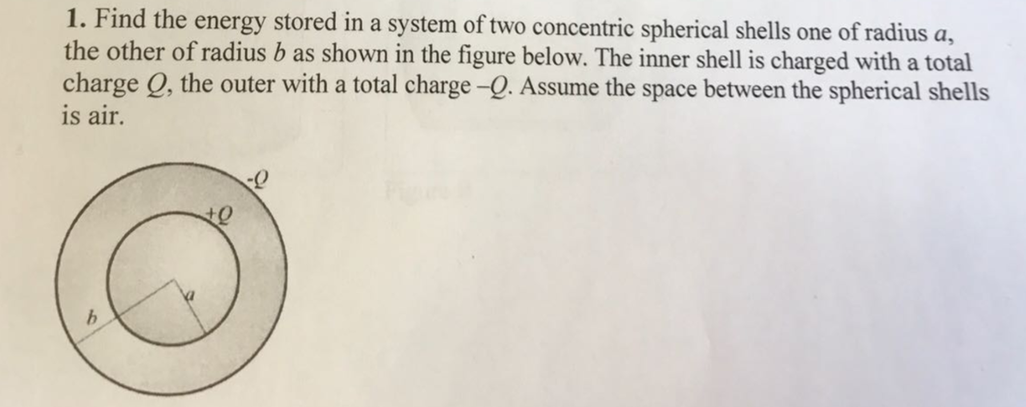 Solved Find the energy stored in a system of two concentric | Chegg.com
