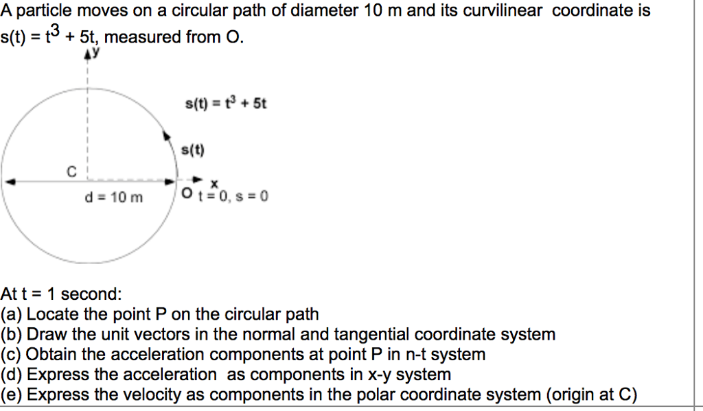 Solved A particle moves on a circular path of diameter 10 m | Chegg.com