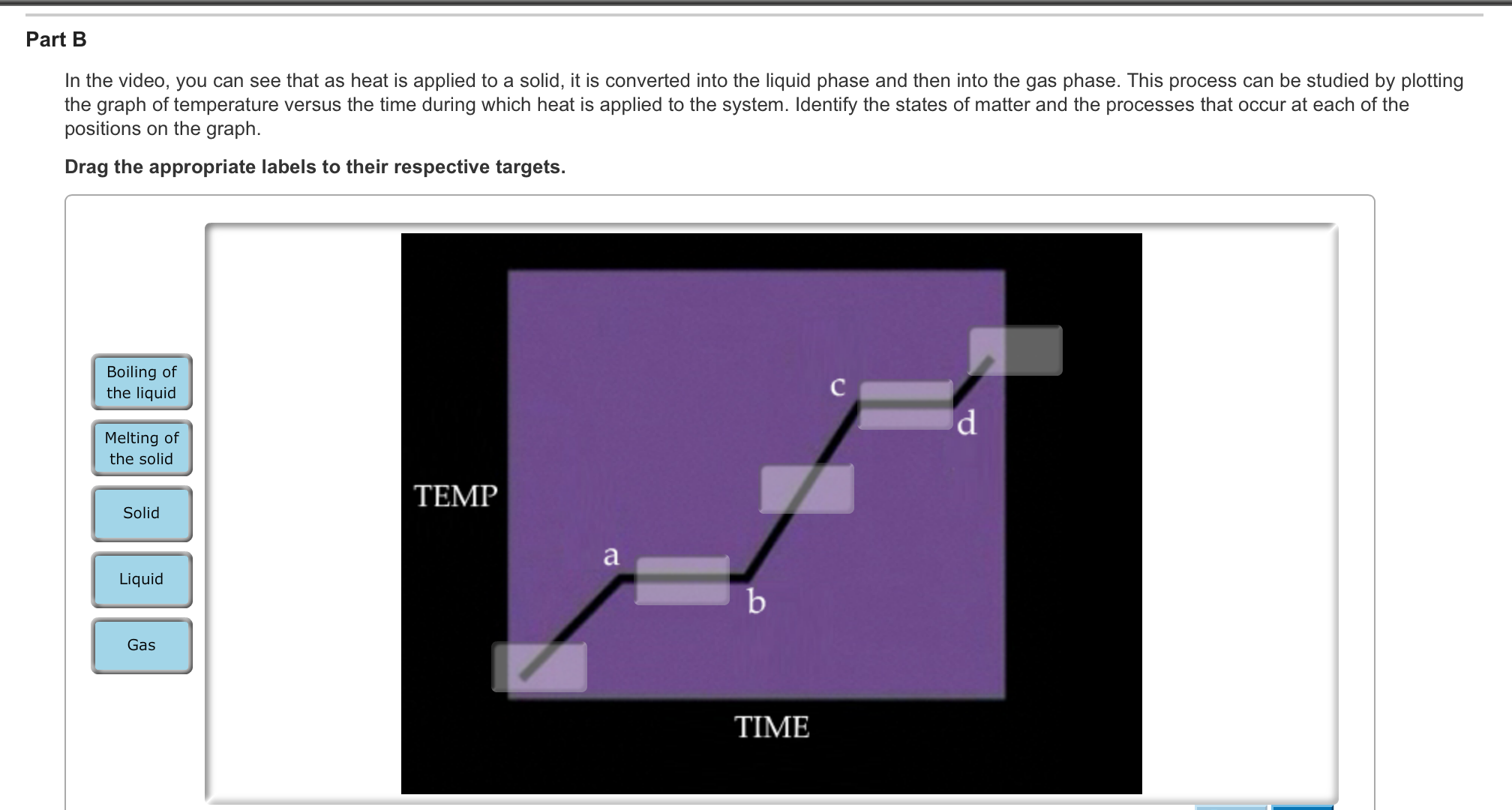 Solved Part B In the video, you can see that as heat is | Chegg.com