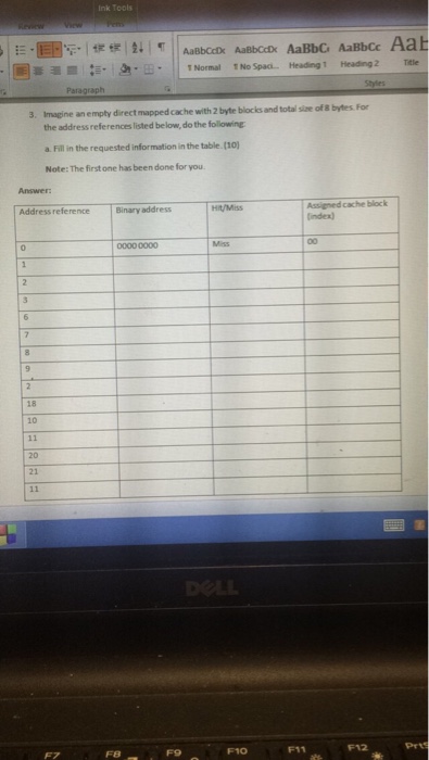 Calculate miss rate (please show formula)Show the | Chegg.com