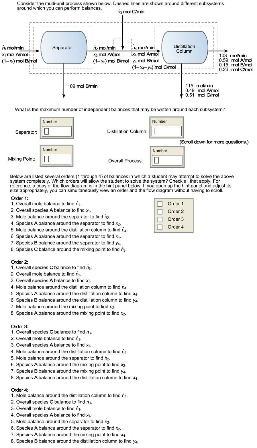 Solved Consider the multi-unit process shown below. Dashed | Chegg.com