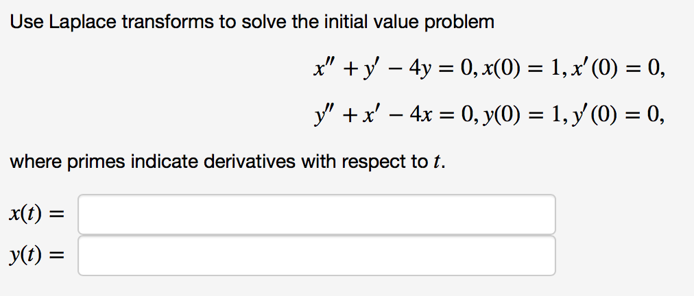 Solved Use Laplace transforms to solve the initial value | Chegg.com