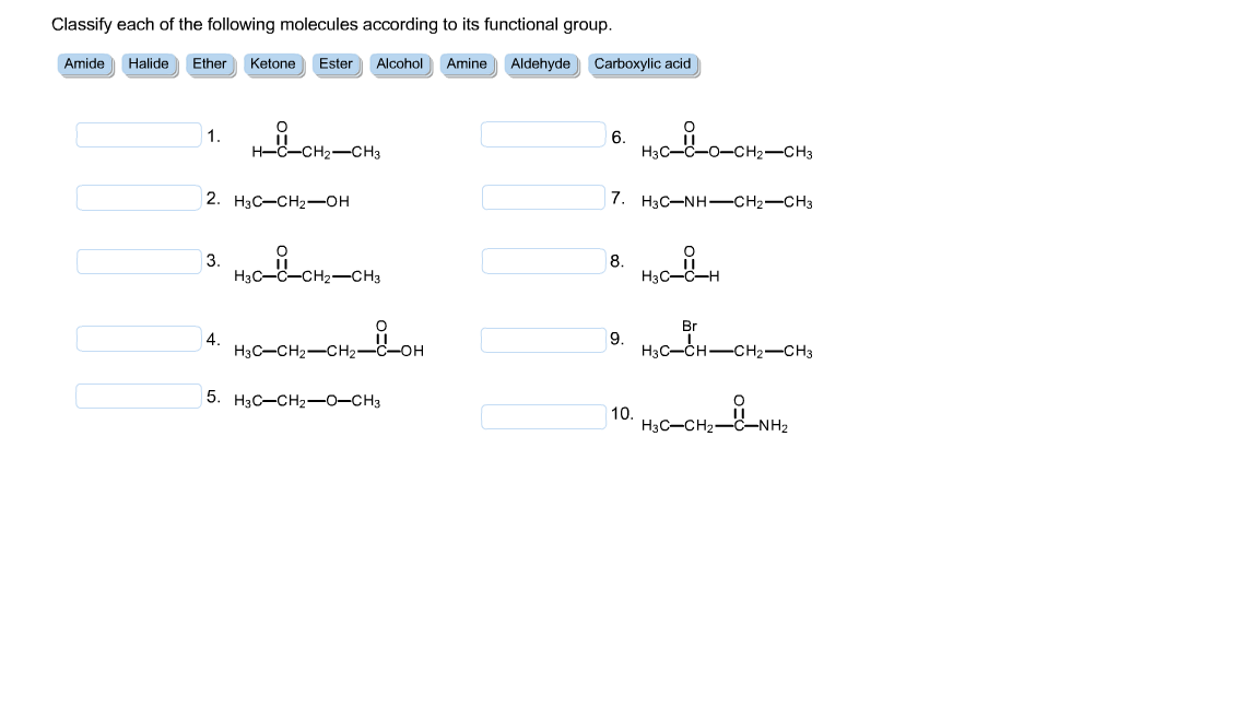 Solved Classify each of the following molecules according to | Chegg.com