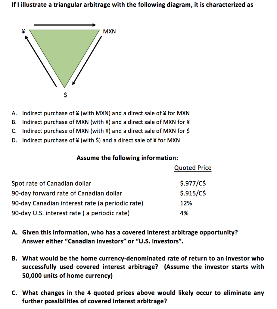 Solved If illustrate a triangular arbitrage with the | Chegg.com
