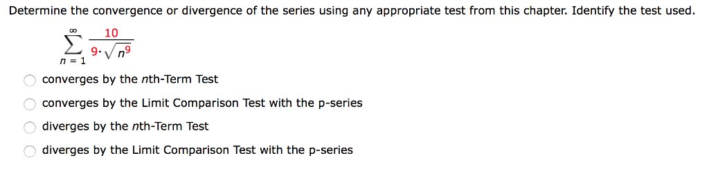 Solved Determine the convergence or divergence of the series | Chegg.com