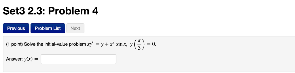 Solved Solve the initial-value problem xy' = y + x^2 sin x, | Chegg.com