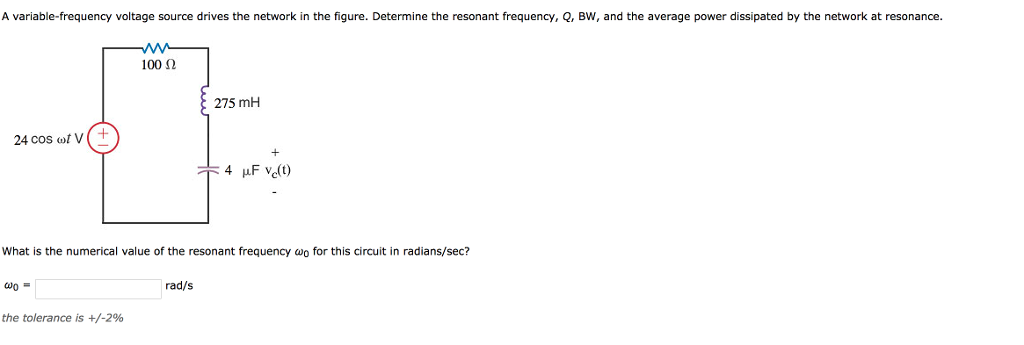 Solved A variable-frequency voltage source drives the | Chegg.com