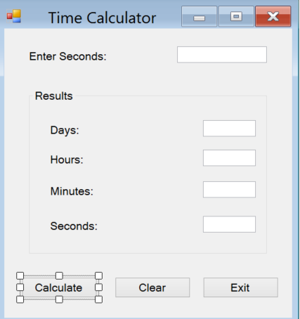 Solved 11. Time Calculator Create an application that lets | Chegg.com