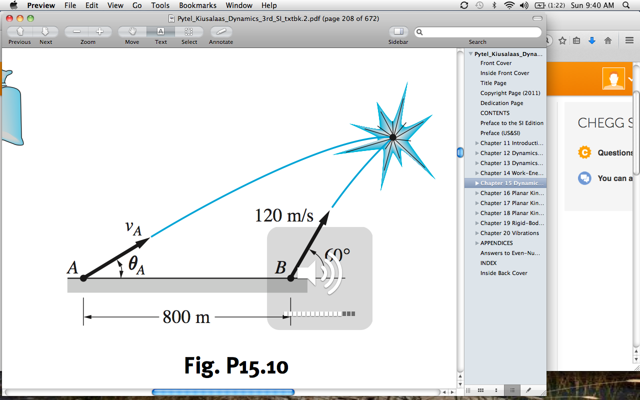 Solved Two projectiles A and B are launched simultaneously | Chegg.com
