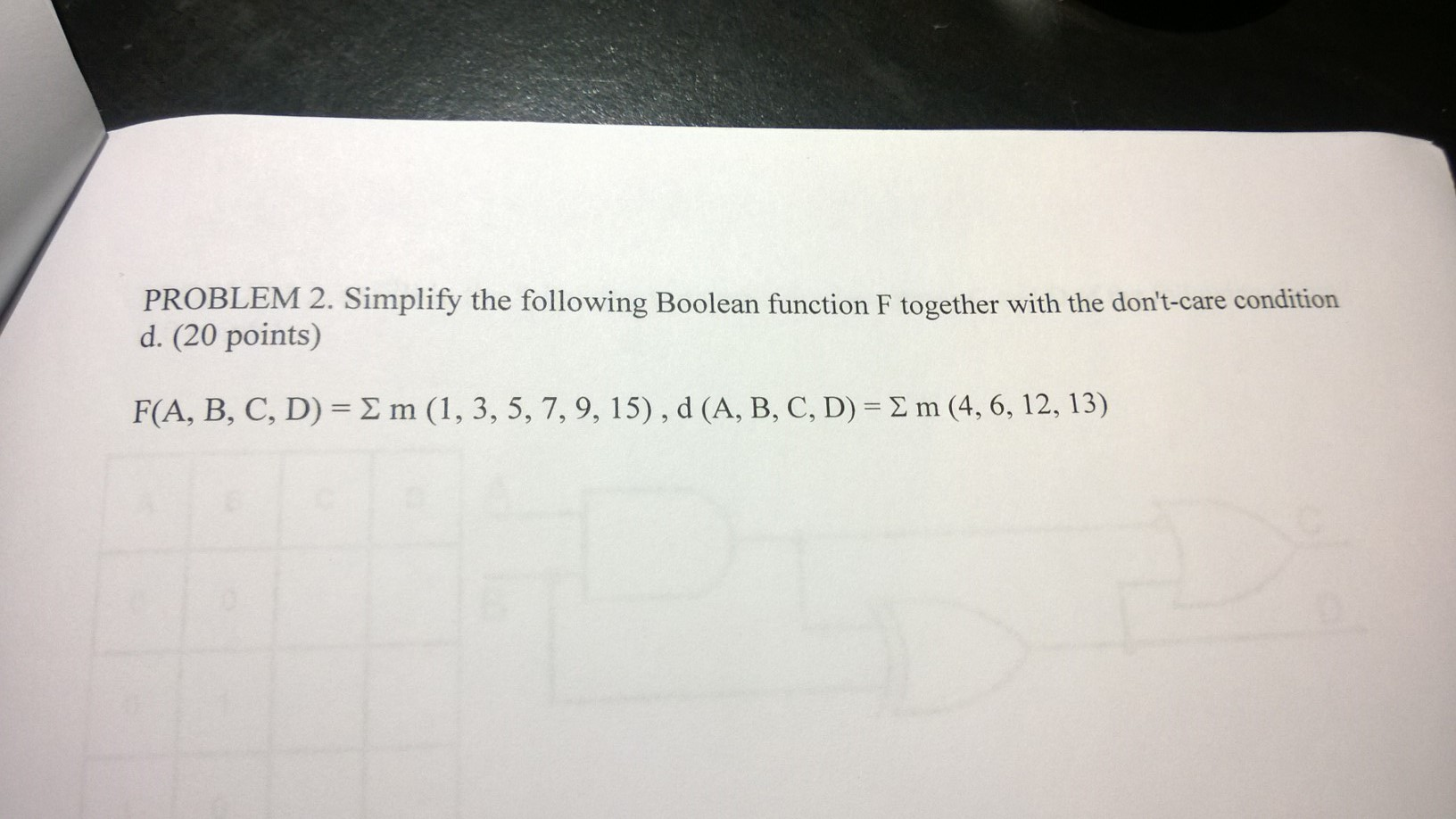 Simplify The Following Boolean Function F Together 