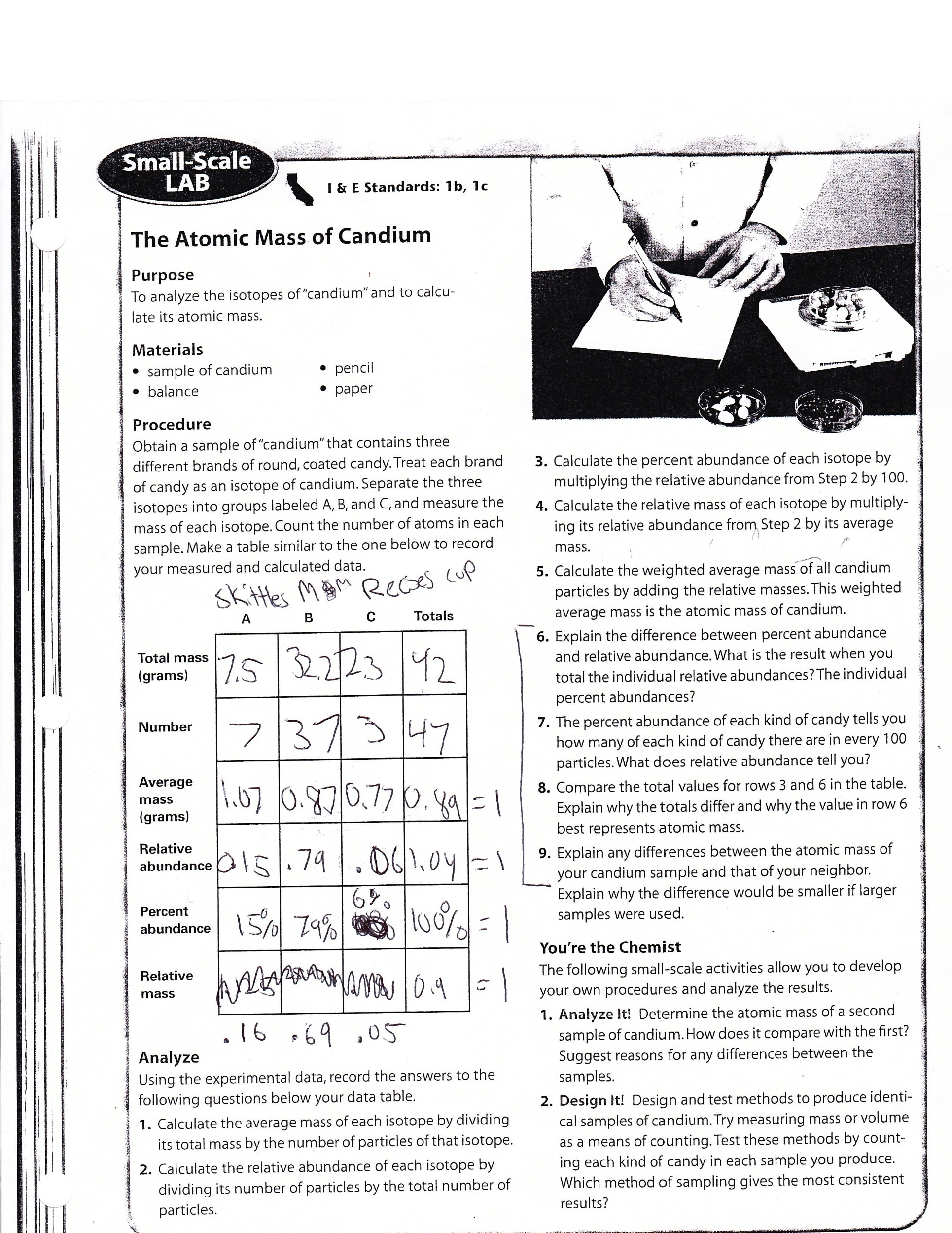 Purpose To analyze the isotopes of "candium" and to | Chegg.com