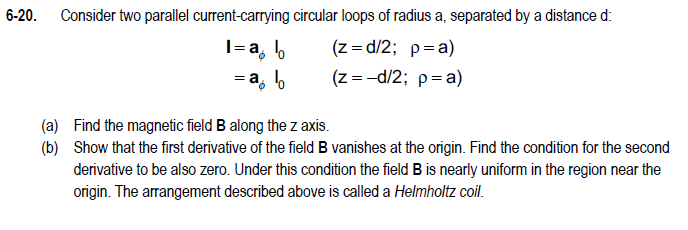 Solved 6-20. Consider two parallel current-carrying circular | Chegg.com