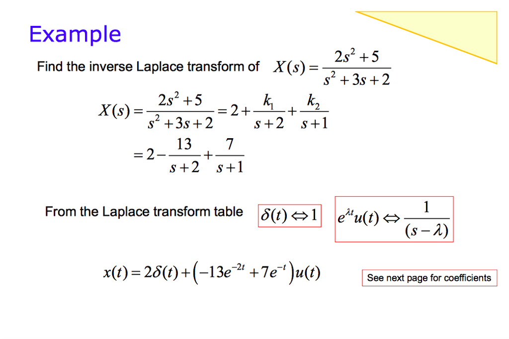Solved Find the inverse Laplace transform of X(s) = 2s^2 + | Chegg.com