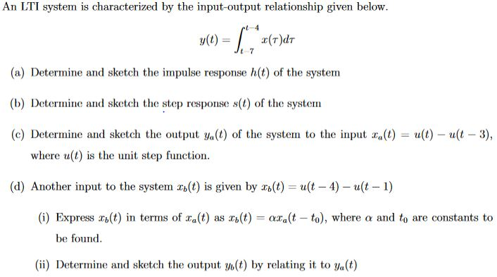 Solved An LTI system is characterized by the input-output | Chegg.com