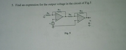 Solved Find an expression for the output voltage in the | Chegg.com