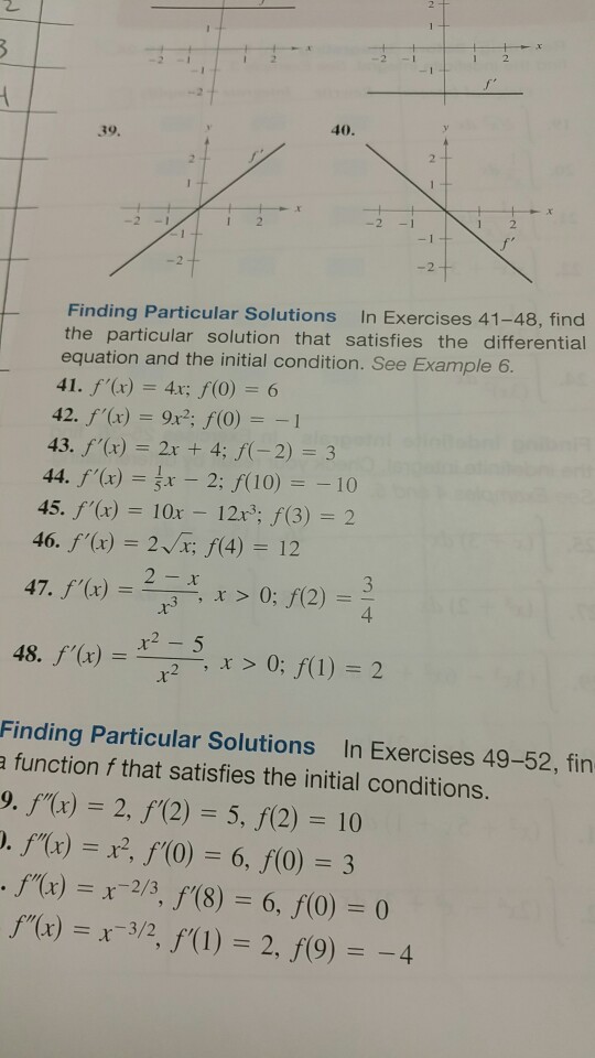 Solved 40 39 Finding Particular Solutions In Exercises | Chegg.com