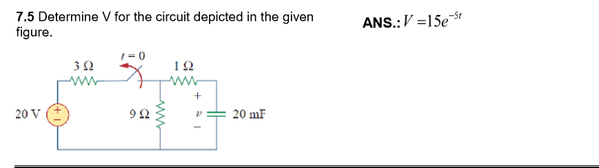 Solved Determine V for the circuit depicted in the given | Chegg.com