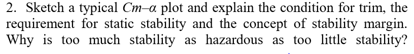 Solved Sketch a typical Cm-alpha plot and explain the | Chegg.com