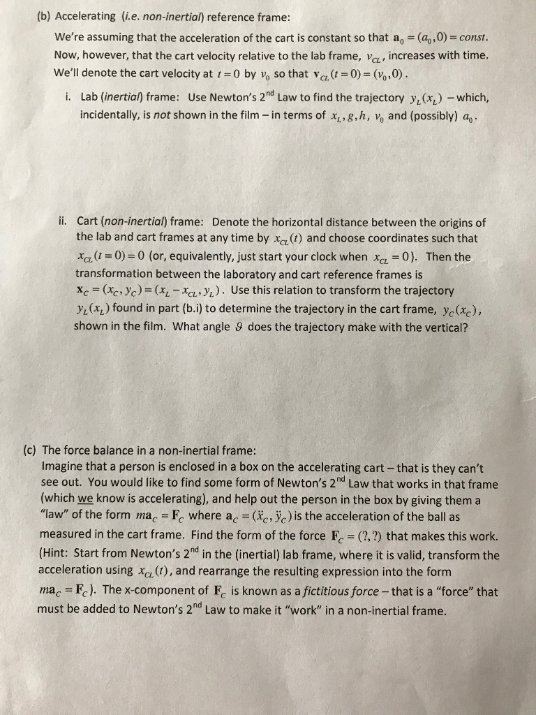 Solved The movie "Frames of Reference” showed two | Chegg.com