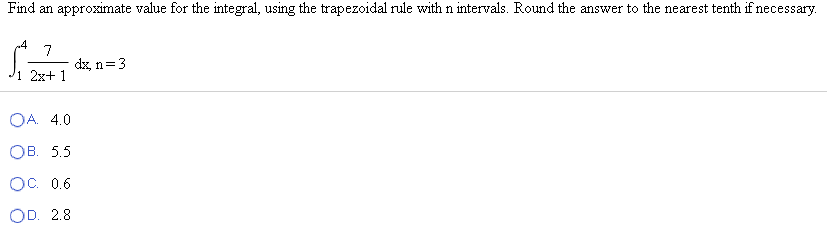 Find an approximate value for the integral, using the | Chegg.com