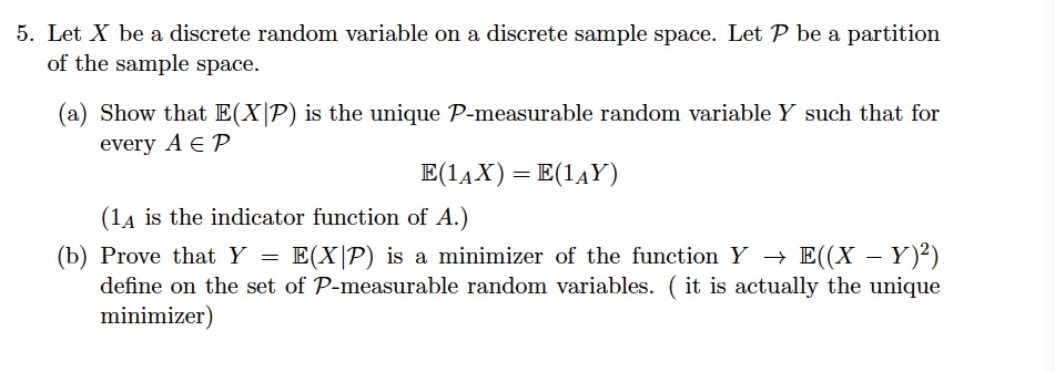 Solved 5. Let X be a discrete random variable on a discrete | Chegg.com