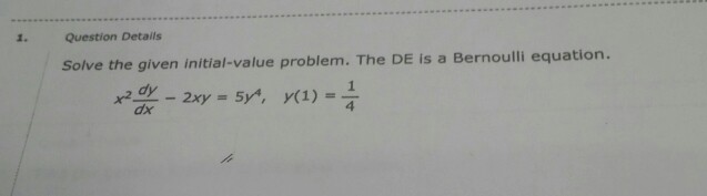 Solved 1. Question Details Solve the given initial-value | Chegg.com