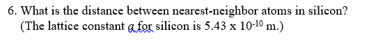 Solved What is the distance between nearest-neighbor atoms | Chegg.com