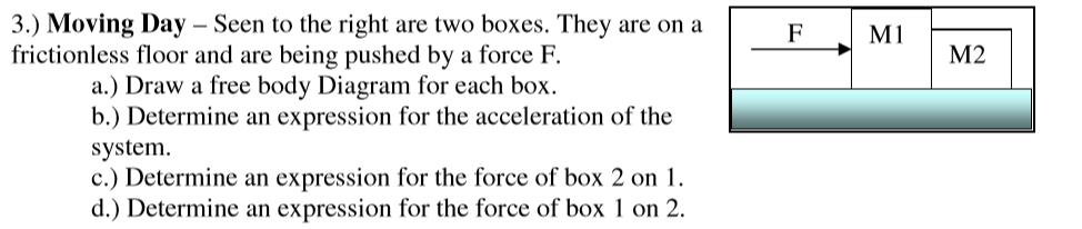 Solved Seen to the right are two boxes. They are on a | Chegg.com