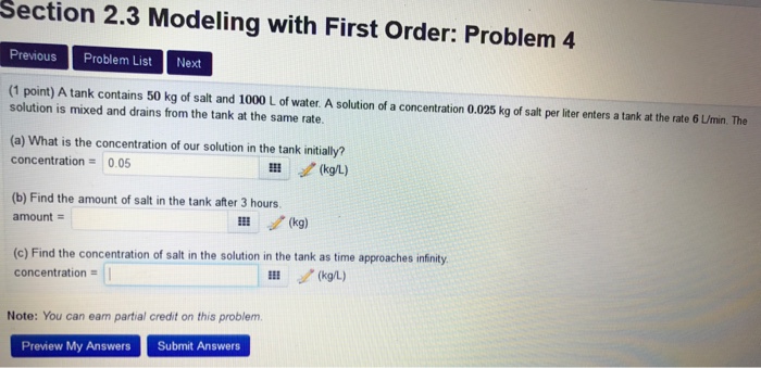 Solved Section 2 3 Modeling With First Order Problem 2