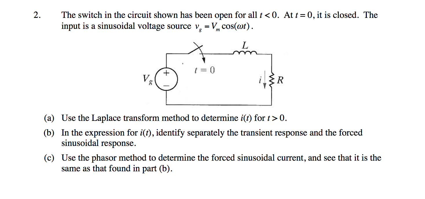 Solved The switch in the circuit shown has been open for | Chegg.com