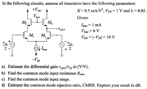 Solved In the following circuits, assume all transistors | Chegg.com