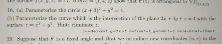 Solved Parameterize the circle (x + 3)^2 + y^2 = 4. (b) | Chegg.com