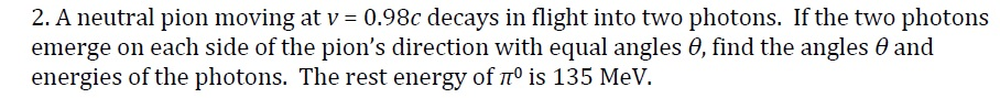 Solved A neutral pion moving at v = 0.98c decays in flight | Chegg.com