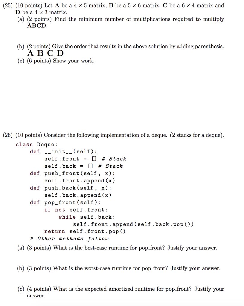 Solved (25) (10 points) Let A be a 4 5 matrix, B be a 5 × 6 | Chegg.com