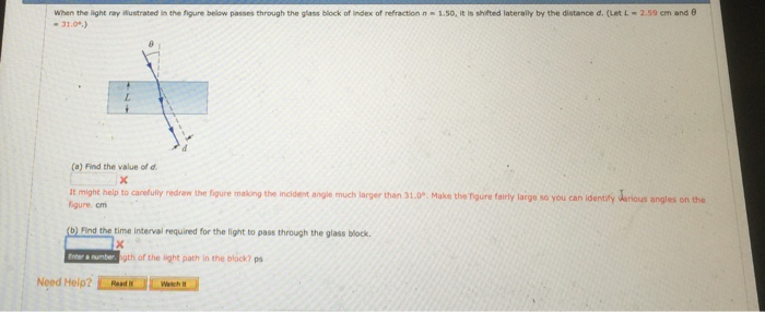 Solved When the light ray illustrated in the figure below | Chegg.com