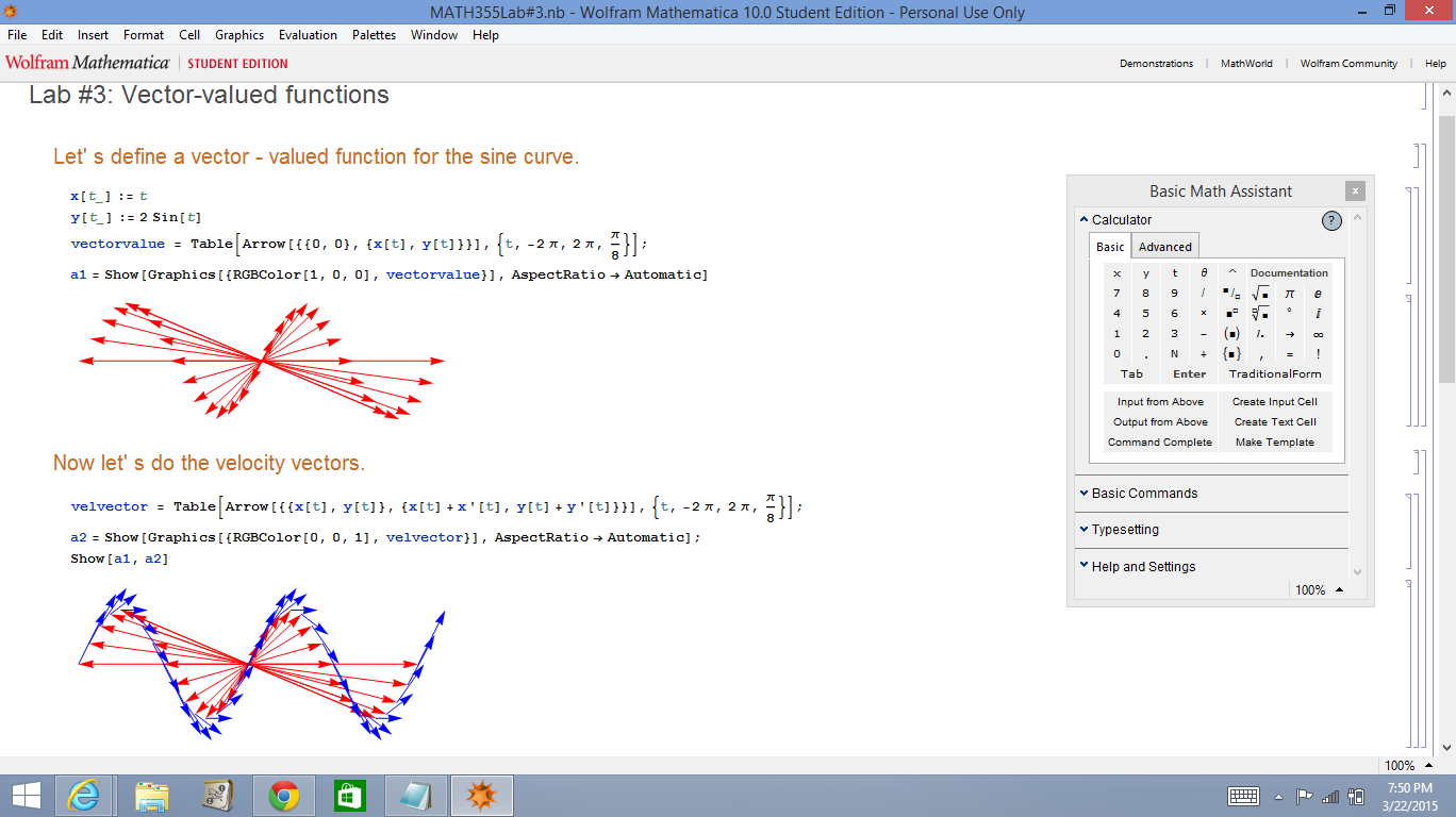 Solved Exercises Lab #3 1. Define vector - valued function | Chegg.com