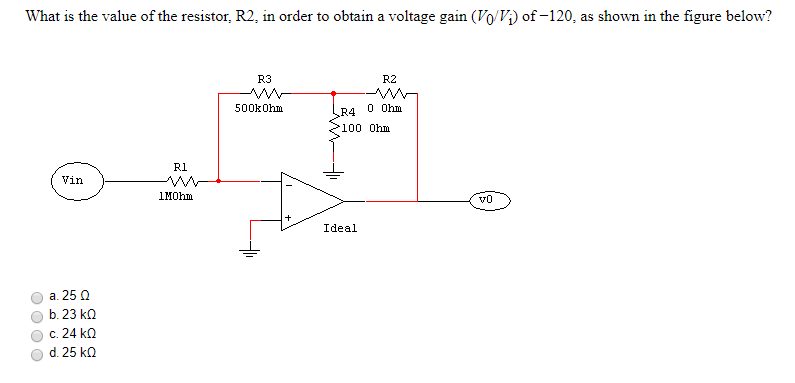 Solved What is the value of the resistor, R2, in order to | Chegg.com