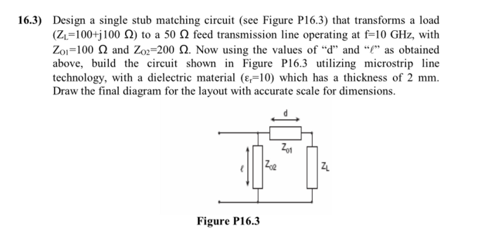 Design a single stub matching circuit (see Figure | Chegg.com