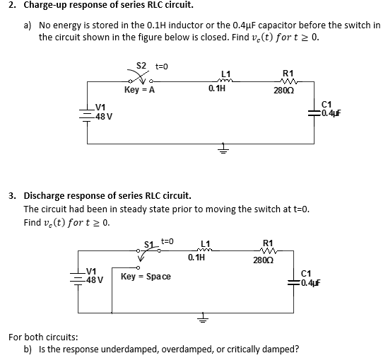Solved 2. Charge-up response of series RIC circuit. a) No | Chegg.com