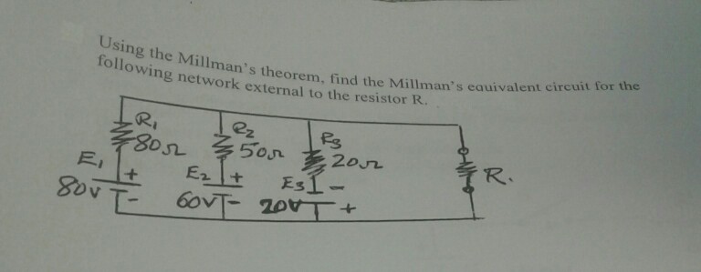 Solved Using the Millman's theorem, find the following net | Chegg.com