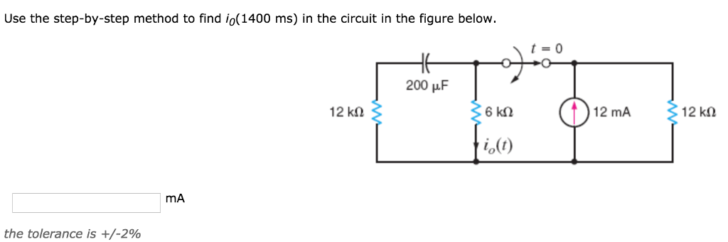 Solved Use the step-by-step method to find io(1400 ms) in | Chegg.com
